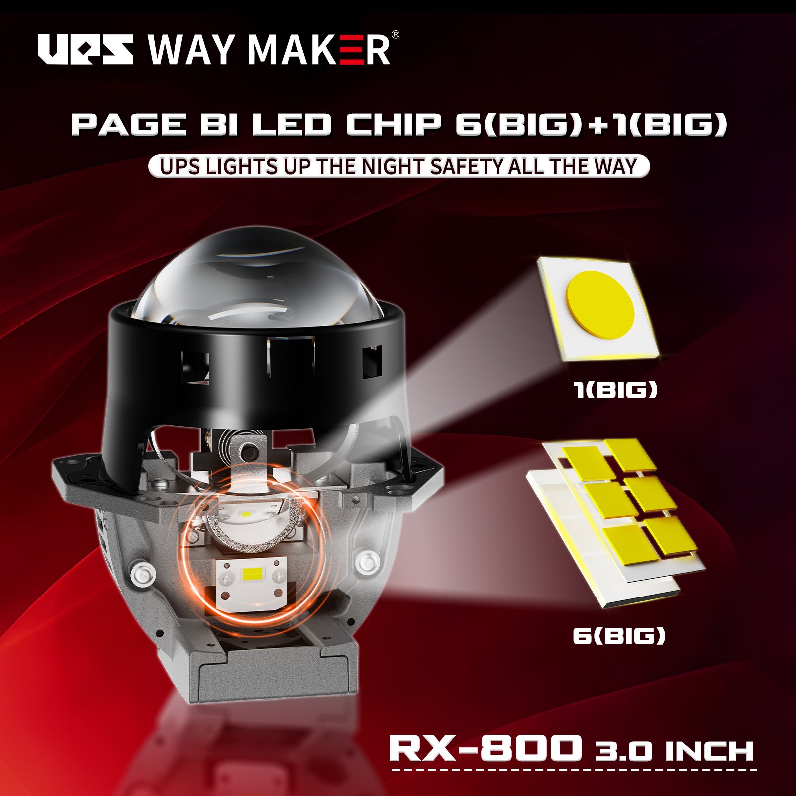 BI-LASER BILED PROJECTOR UPS WAY MAKER 3 INCH RX800 - SETIA UTAMA BULLAES